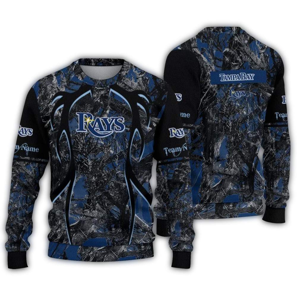 Custom Tampa Bay Rays Antlers Pattern Ugly Christmas Sweater - Jann Art
