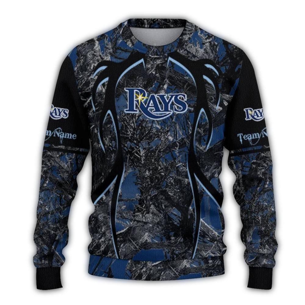 Custom Tampa Bay Rays Antlers Pattern Ugly Christmas Sweater - Jann Art